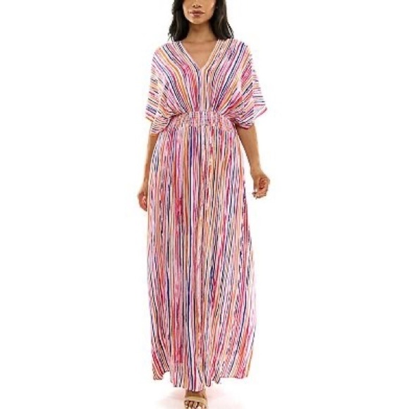 Nina Leonard | Dresses | Nwt Nina Leonard Print Smockedwaist Maxi Dress ...